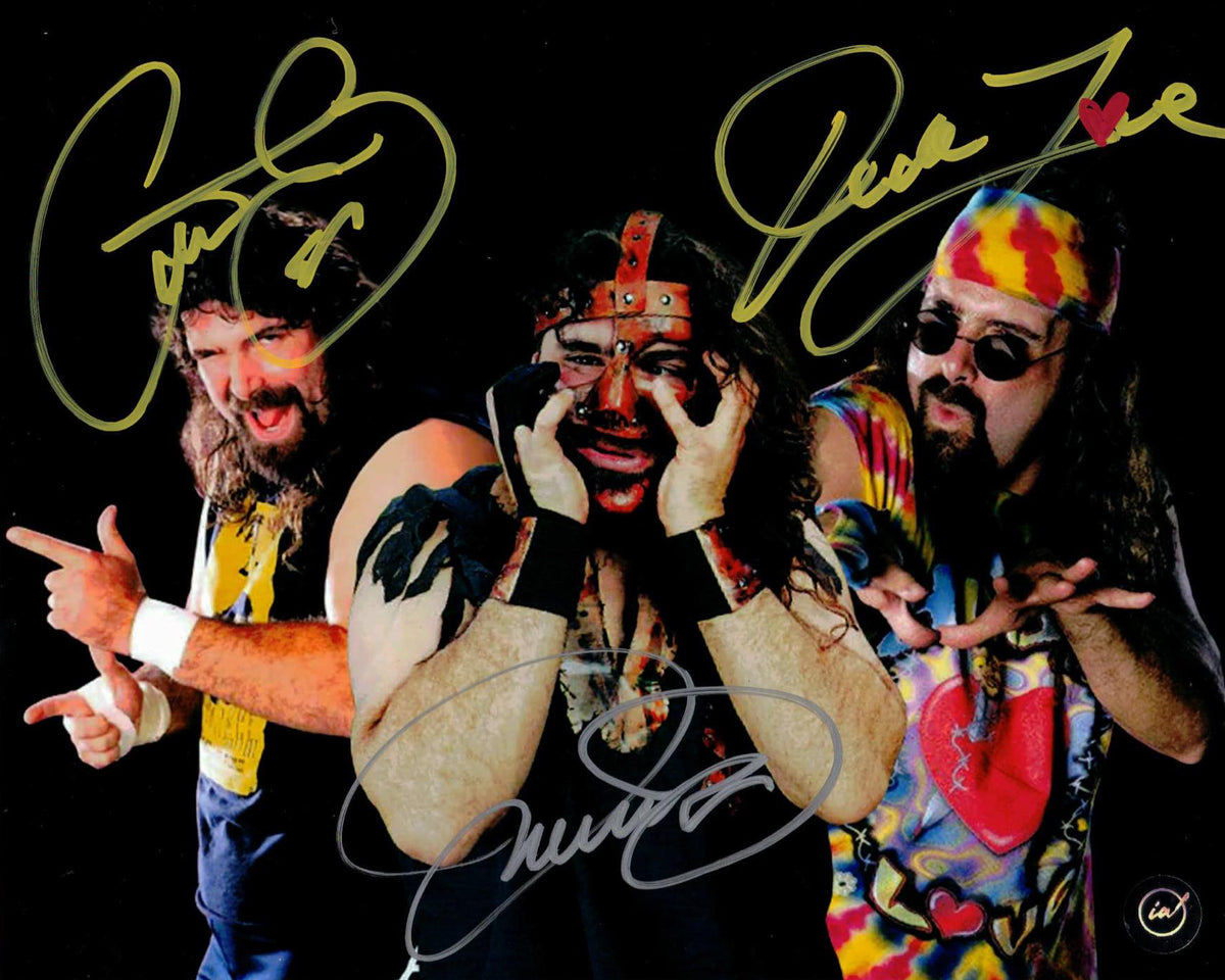 Cactus Jack, Dude Love, Mankind Autographed WWE 8x10 – Icon Autographs