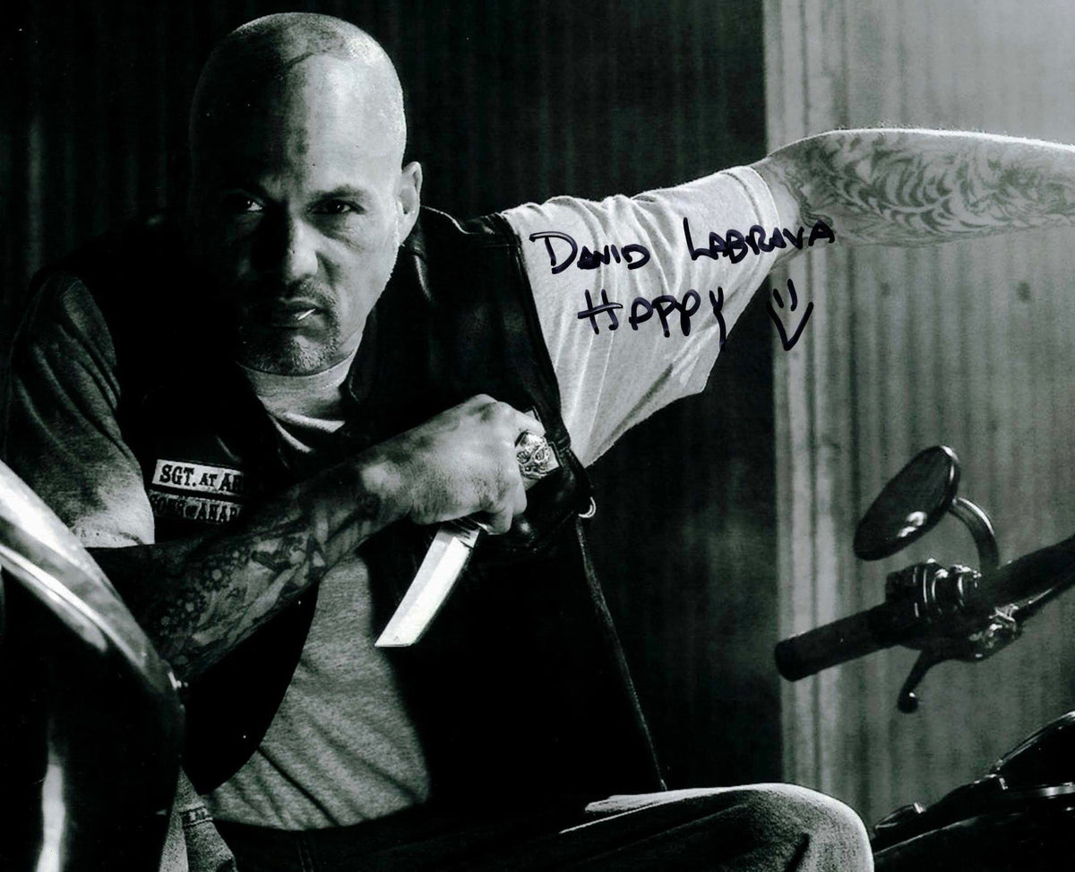David LaBrava Happy Sons of Anarchy B&W 8x10 – Icon Autographs