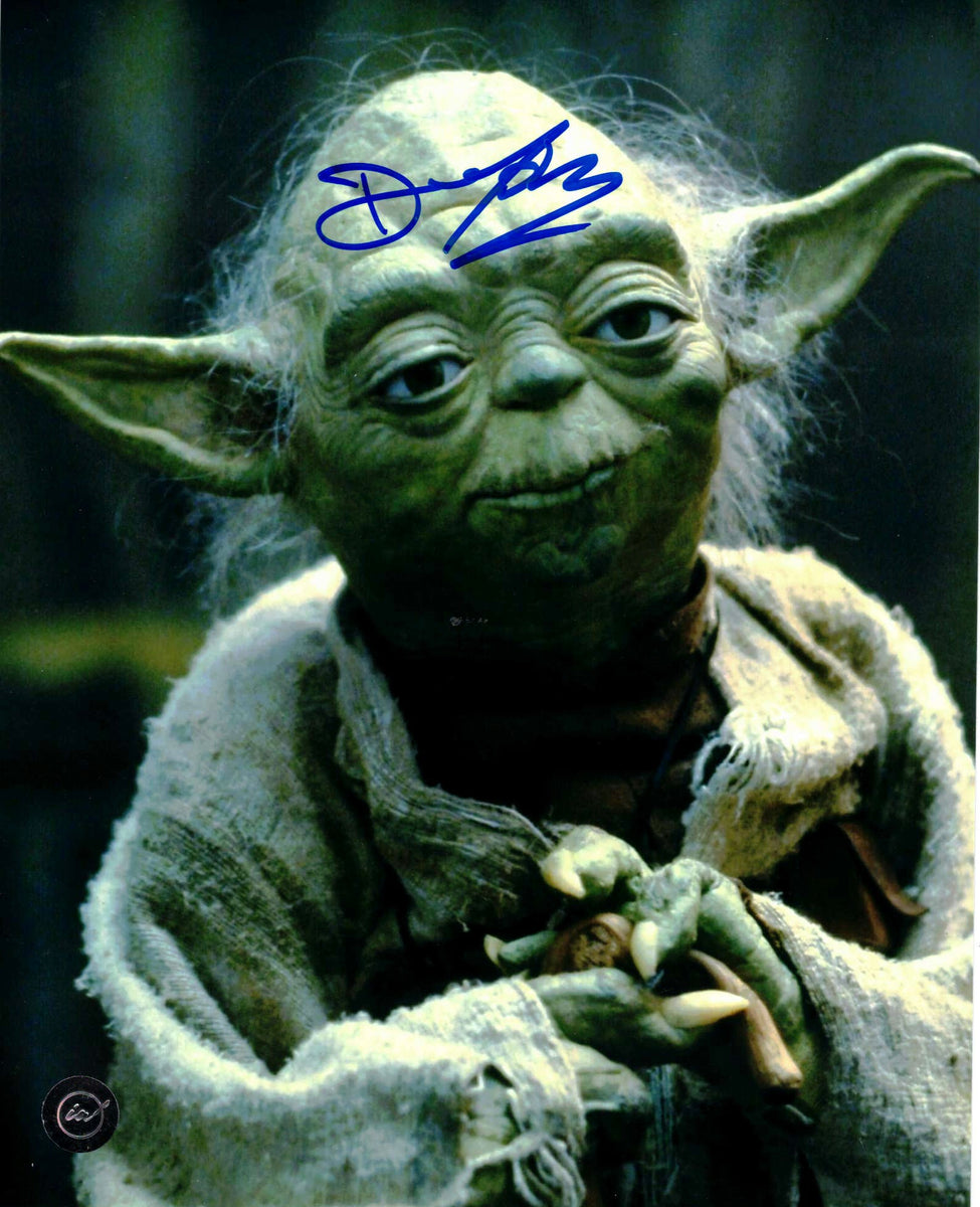 Deep Roy as Yoda in Star Wars Autographed 8x10 in Blue Sharpie – Icon ...