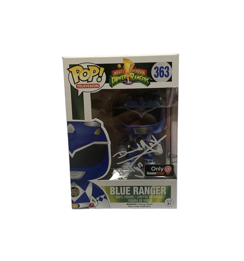 David Yost Blue Ranger Ranger Autographed Metallic Funko Pop #363 ...