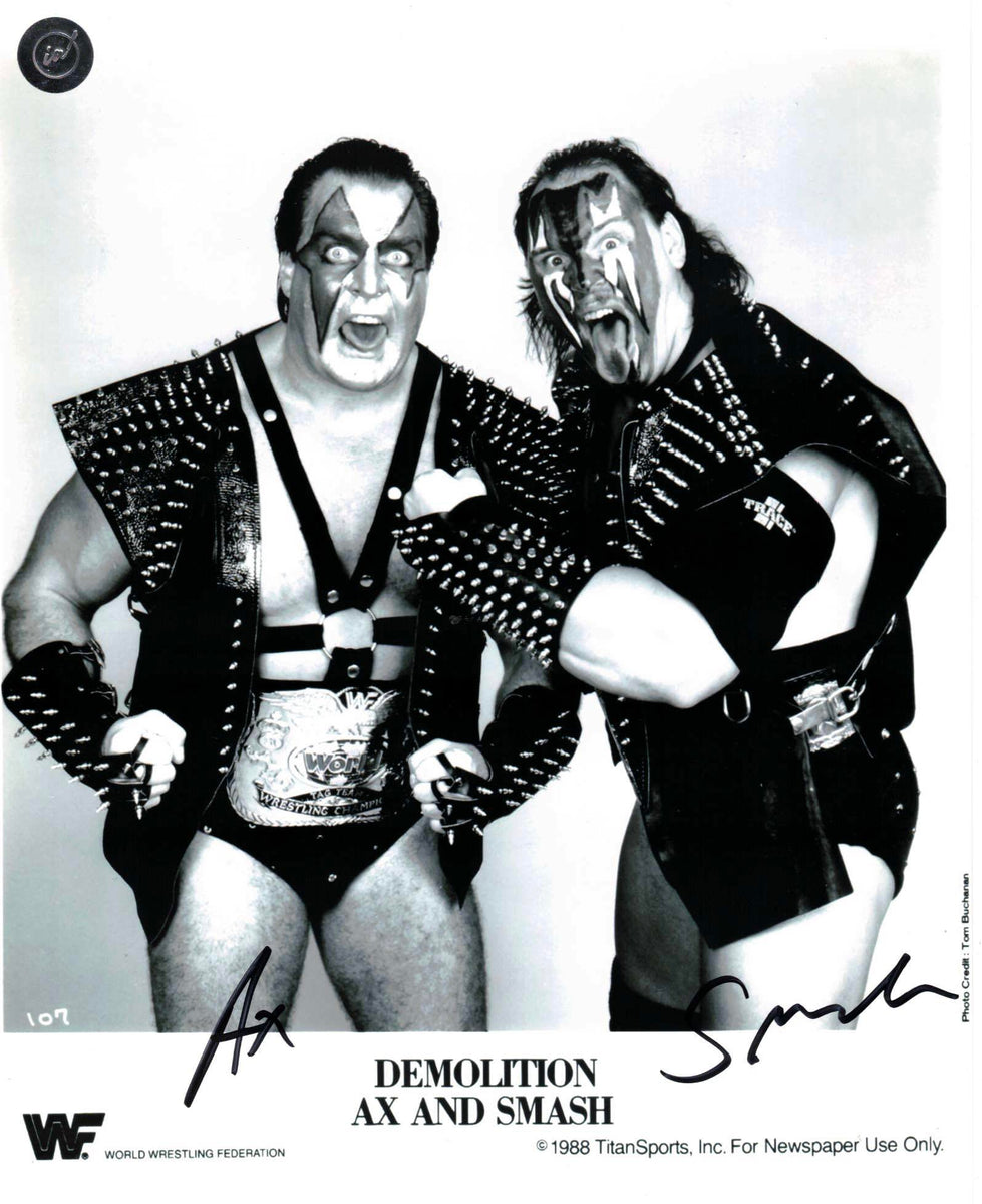 Demolition Ax & Smash Autographed Retro WWF Photo – Icon Autographs