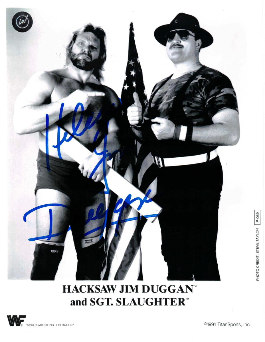 Hacksaw Jim Duggan Autographed WWF 8x10 Photo – Icon Autographs