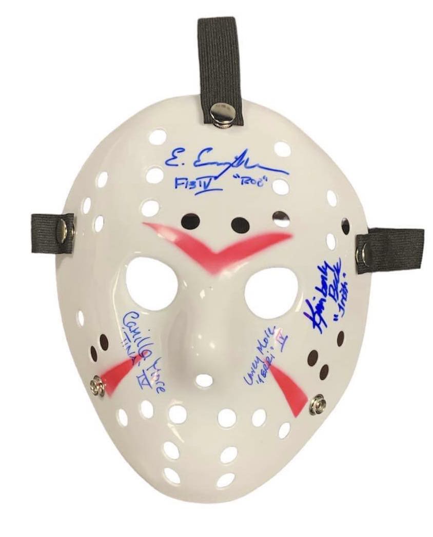 Friday the 13th Jason Voorhees Mask Quadruple Autographed by Kimberly ...