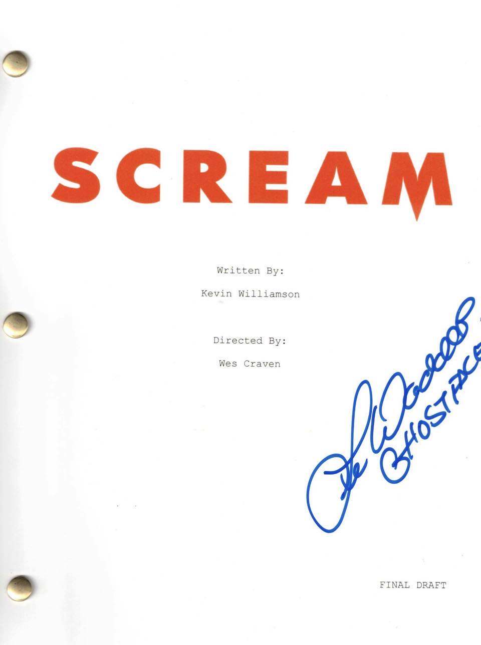 Lee Waddel Scream replica Script Cover – Icon Autographs