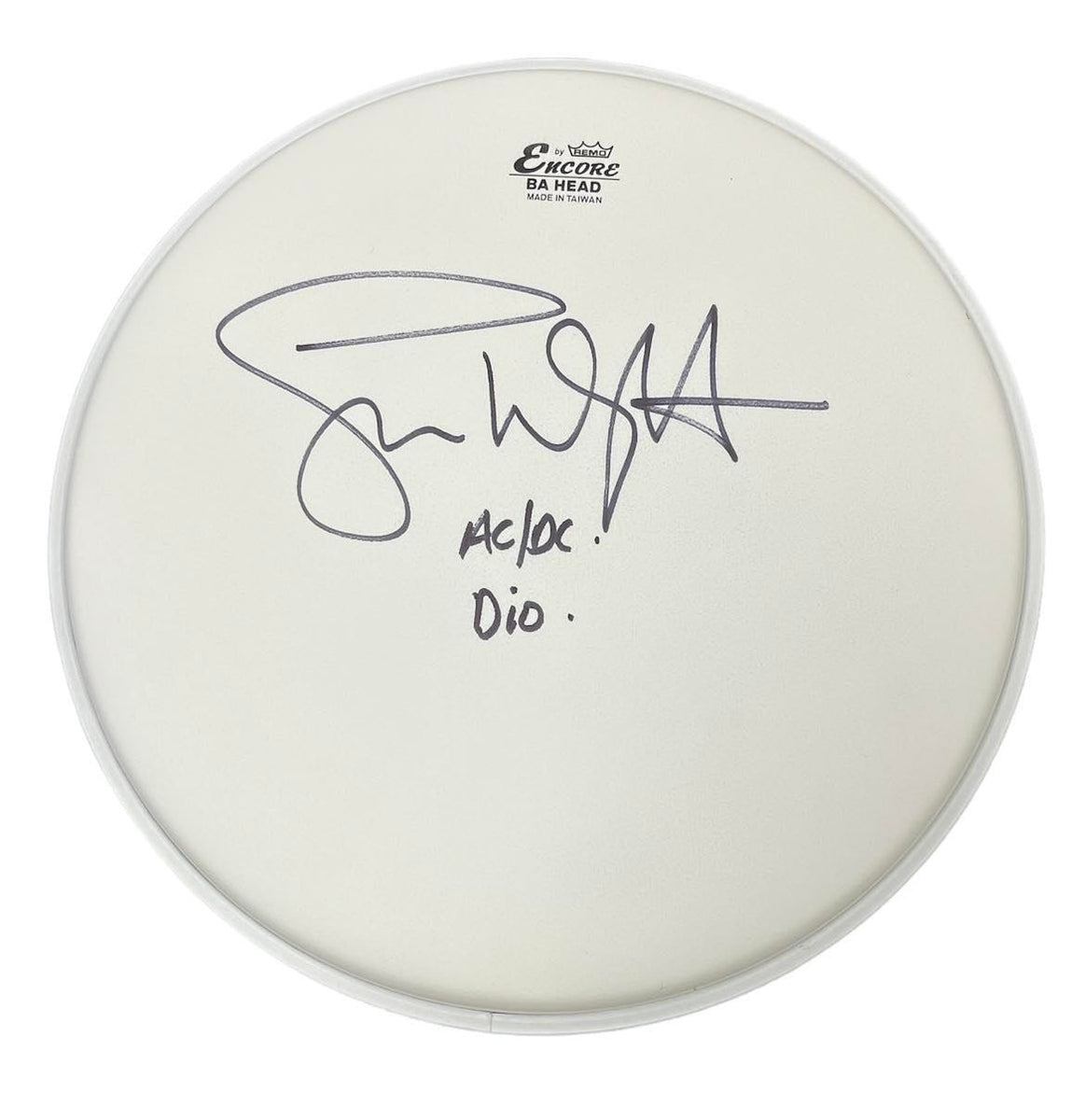 Simon Wright AC/DC & Dio Drummer Autographed Authentic 14" Drumhead ...