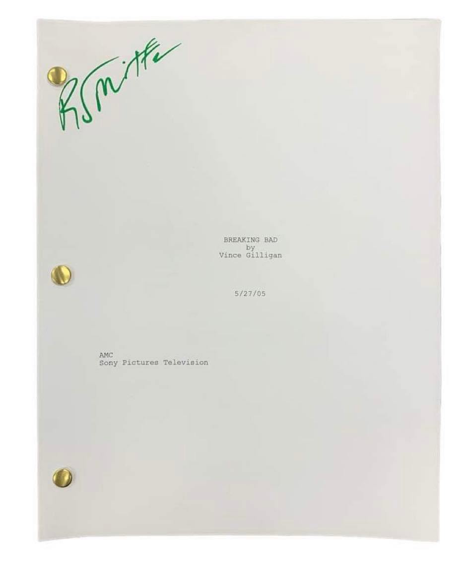 R.J. Mitte Breaking Bad Autographed Pilot Script Cover – Icon Autographs