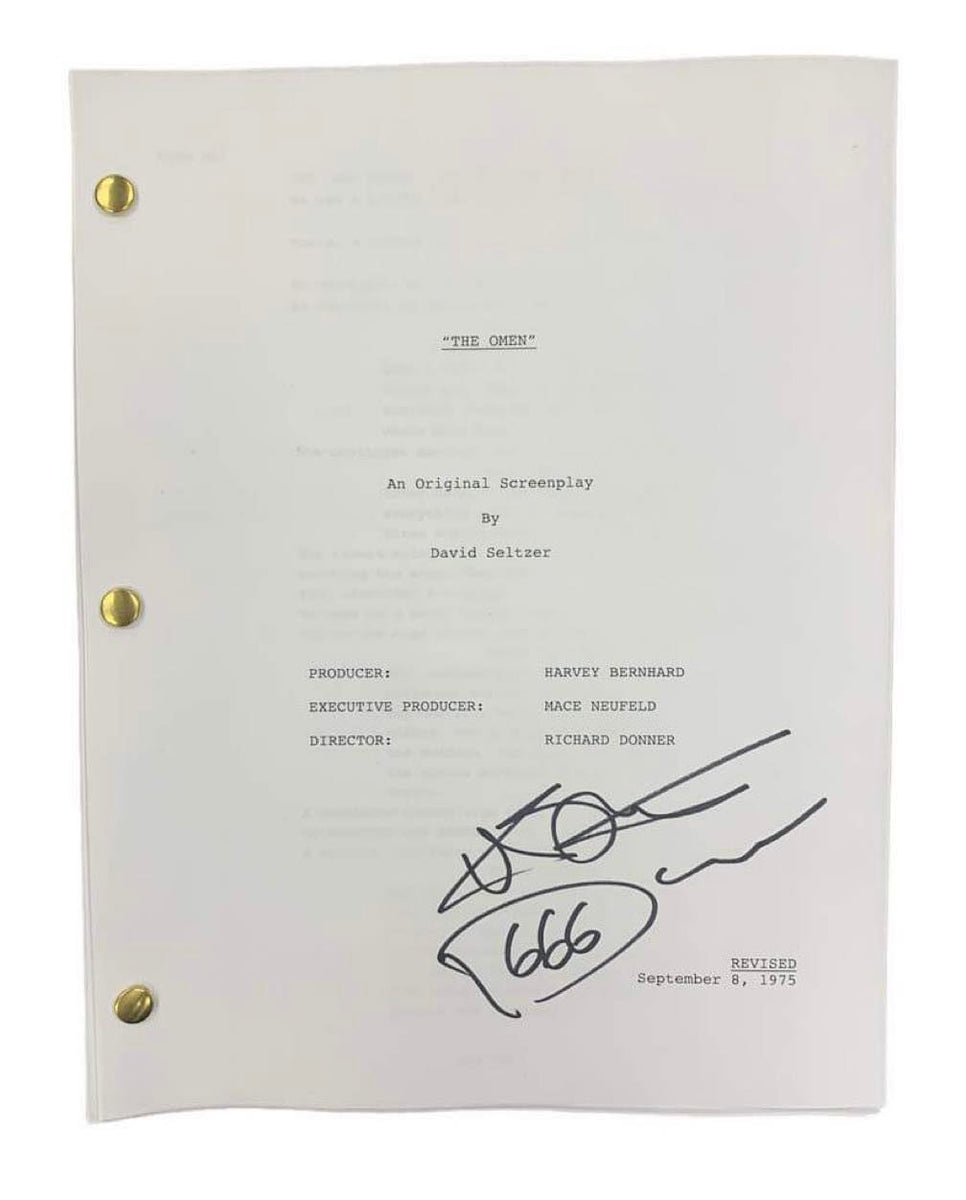 Harvey Stephens The Omen Autographed Script Cover – Icon Autographs