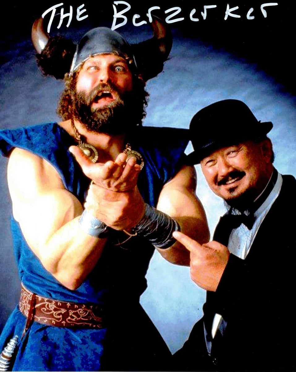 WWE Legend The Berzerker Autographed Photo with Mr. Fuji – Icon Autographs