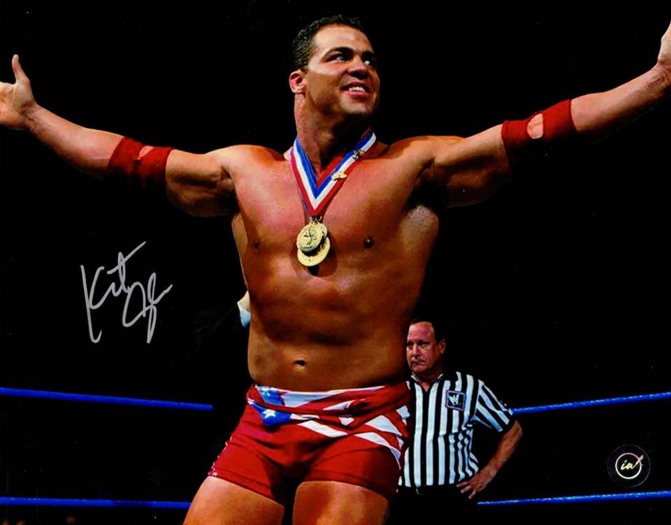Kurt Angle Autographed 8x10 WWE Photo in Silver Sharpie – Icon Autographs