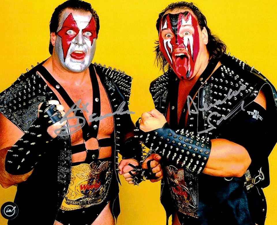 Demolition Ax & Smash Autographed Retro WWF Yellow 8x10 Photo – Icon ...